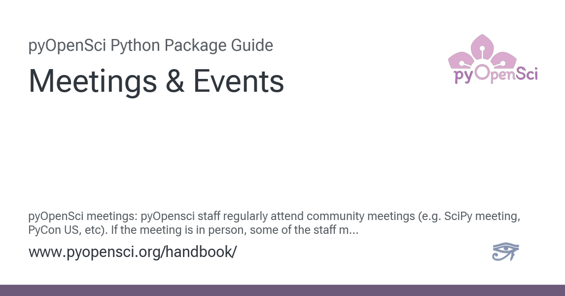 Meetings & Events — pyOpenSci Handbook