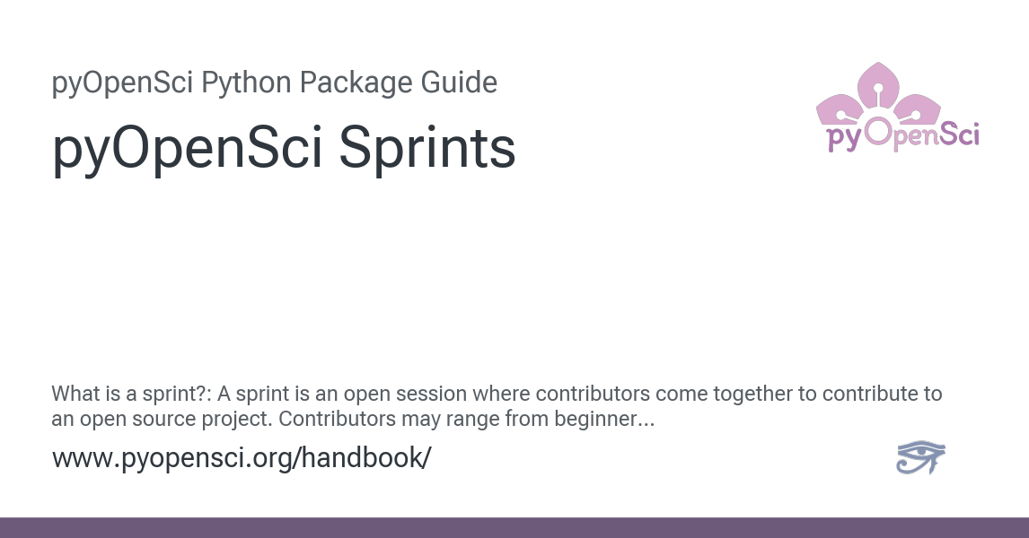 pyOpenSci Sprints — pyOpenSci Handbook
