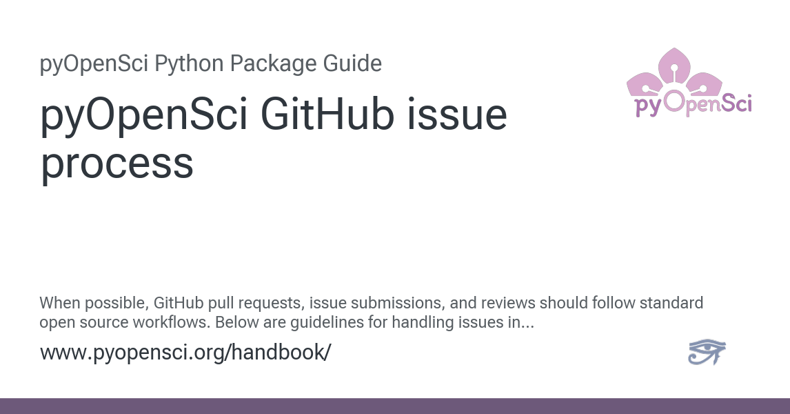 pyOpenSci GitHub issue process — pyOpenSci Handbook