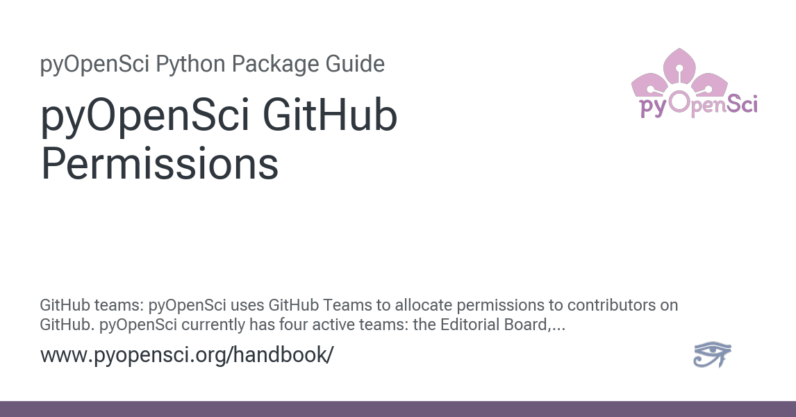 pyOpenSci GitHub Permissions — pyOpenSci Handbook
