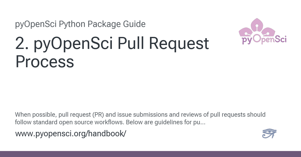 2. pyOpenSci Pull Request Process — pyOpenSci Handbook