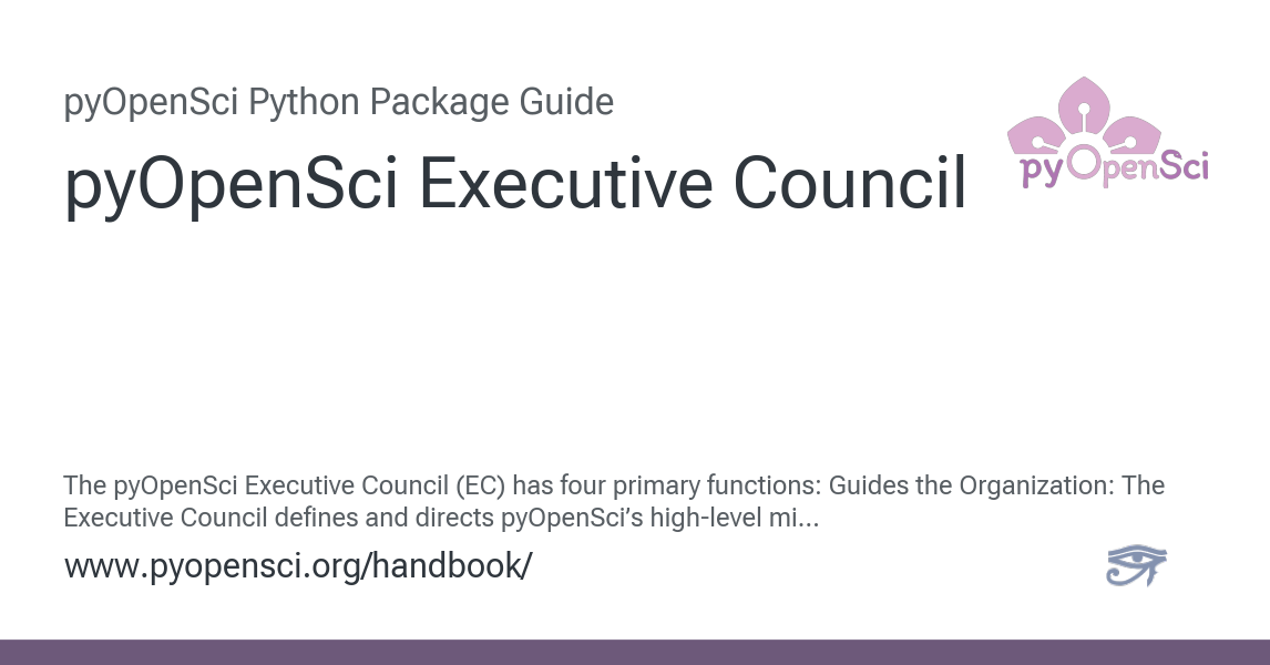 pyOpenSci Executive Council — pyOpenSci Handbook