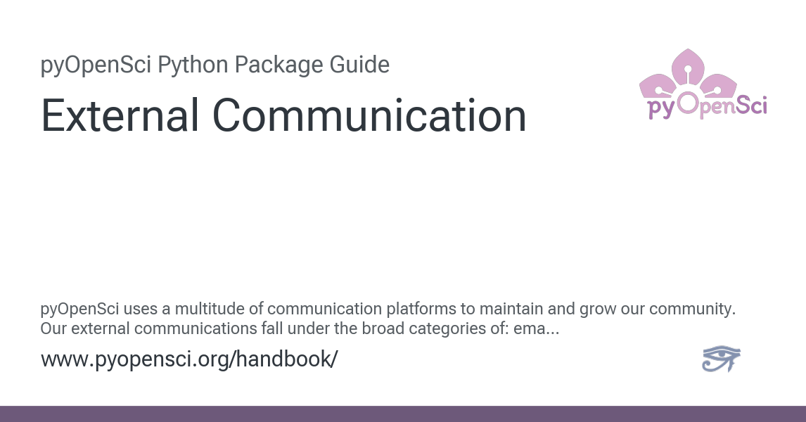 External Communication — pyOpenSci Handbook