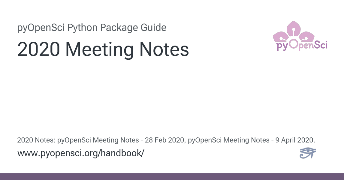2020 Meeting Notes — pyOpenSci Handbook