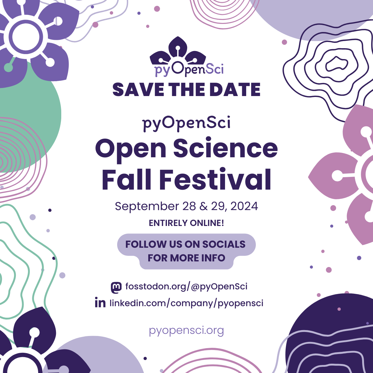 Save the Date: pyOpenSci’s 2024 Open Science Fall Festival - pyOpenSci