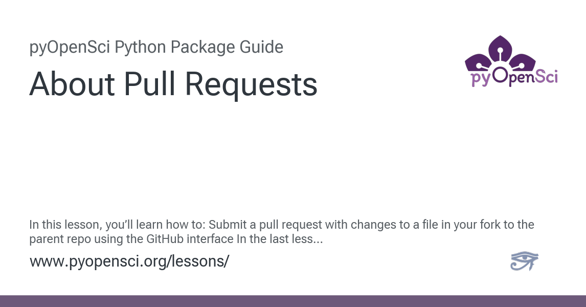 About Pull Requests — pyOpenSci Lessons