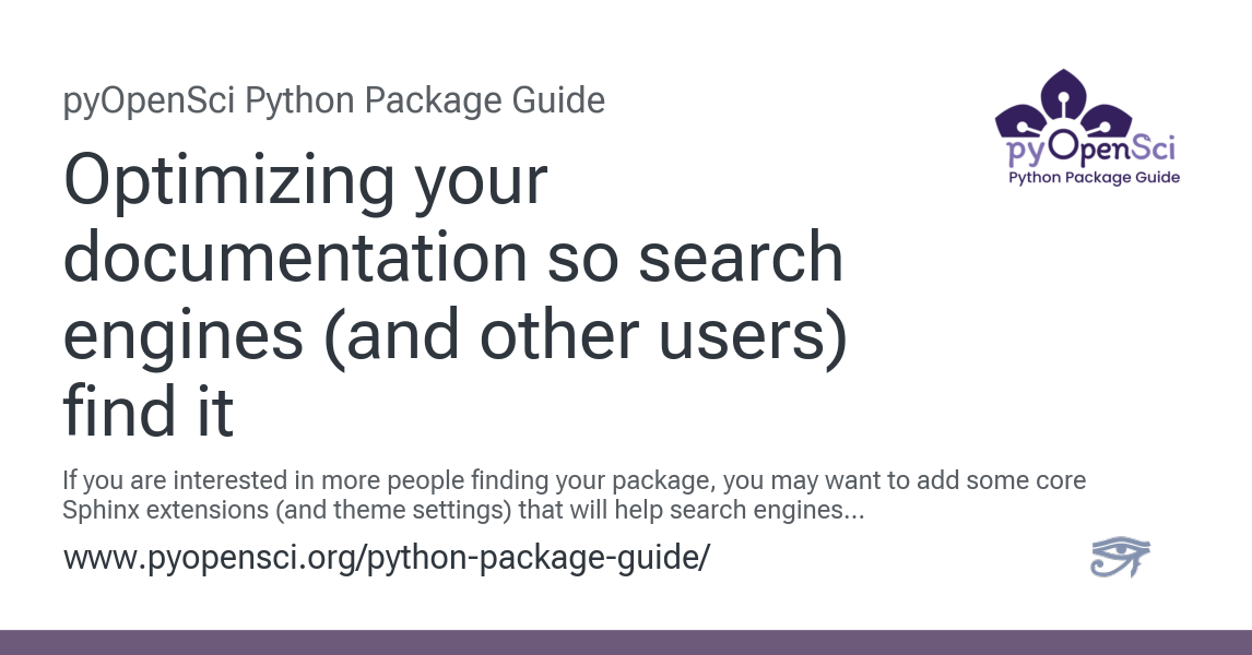 Optimizing your documentation so search engines (and other users) find ...