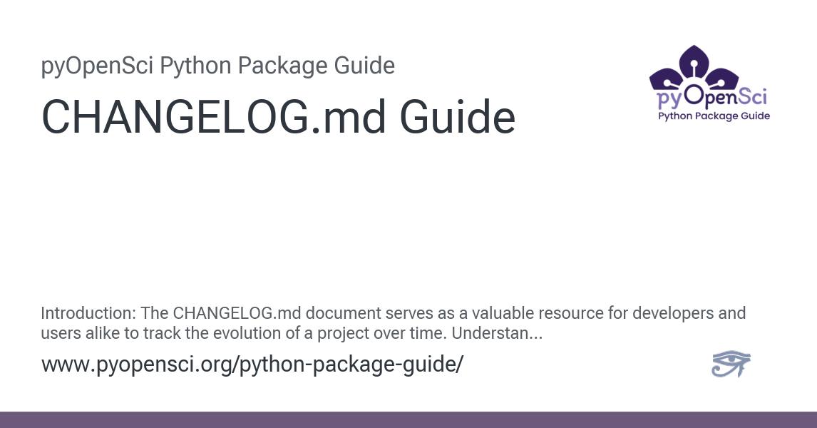 CHANGELOG.md Guide — Python Packaging Guide