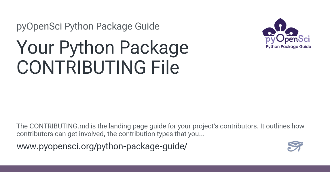 Your Python Package CONTRIBUTING File — Python Packaging Guide