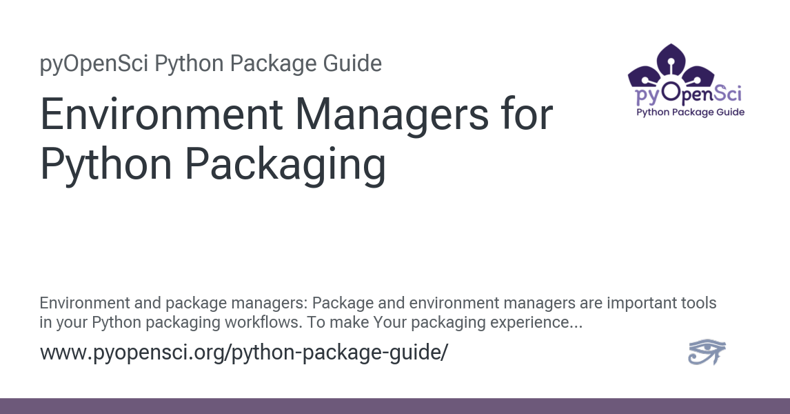 Environment Managers for Python Packaging — Python Packaging Guide