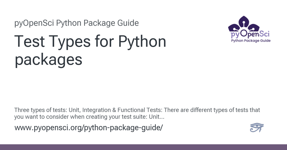 Test Types For Python Packages — Python Packaging Guide