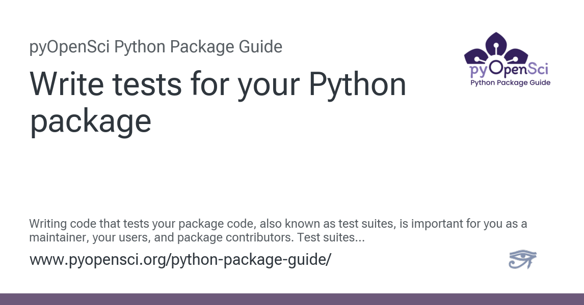 Write Tests For Your Python Package — Python Packaging Guide